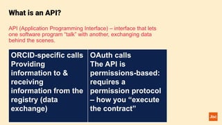 ORCID API introduction | PPT