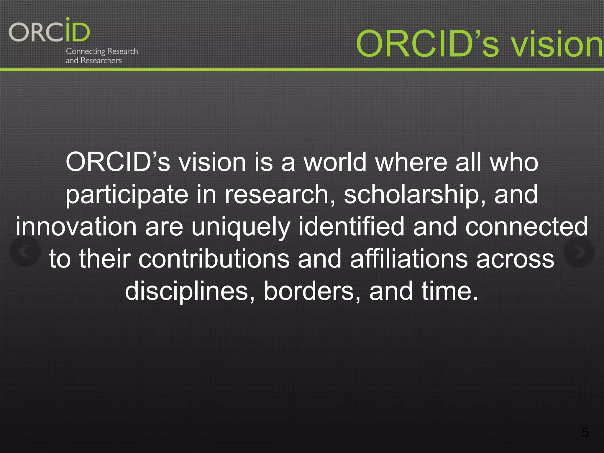Overview of ORCID for researchers | PPTX