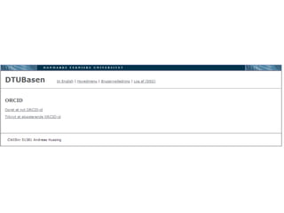 Orcid implementation dtu basen | PPT