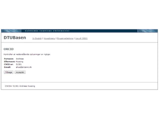 Orcid implementation dtu basen | PPT