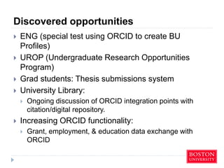 ORCID Integration at Boston University | PPT