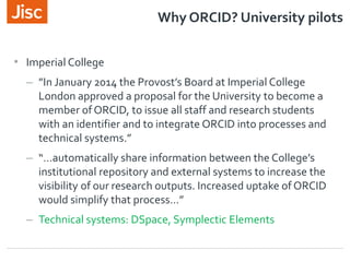 Why ORCID in the UK | PPTX | Databases | Computer Software and Applications