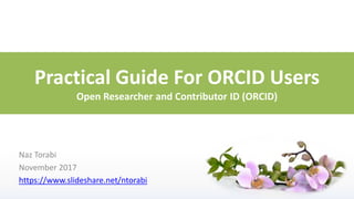 Practical Guide for ORCID Users | PPT