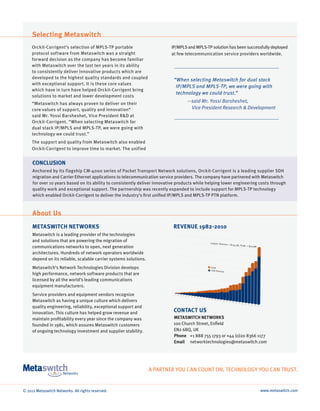 Orckit Case Study | PDF