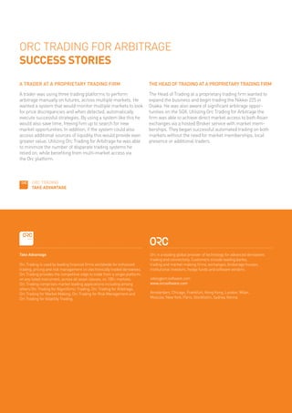 Orc Trading For Arbitrage | PDF | Stocks and Bonds | Personal Investing