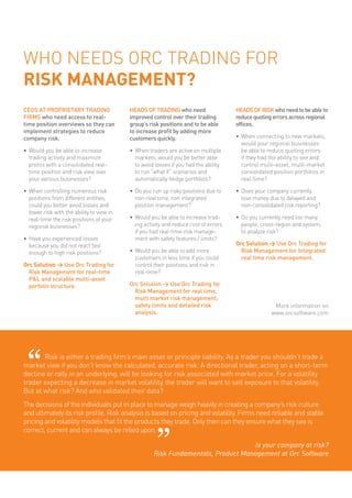 Orc Trading For Risk Management | PDF | Stocks and Bonds | Personal ...