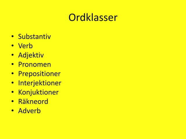 Ordklasser | PPTX