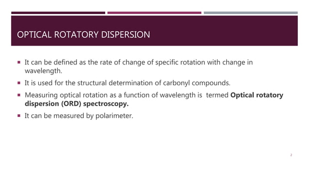 Ord and cd | PPTX | Chemistry | Science