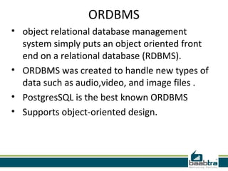 ORDBMS | PPT