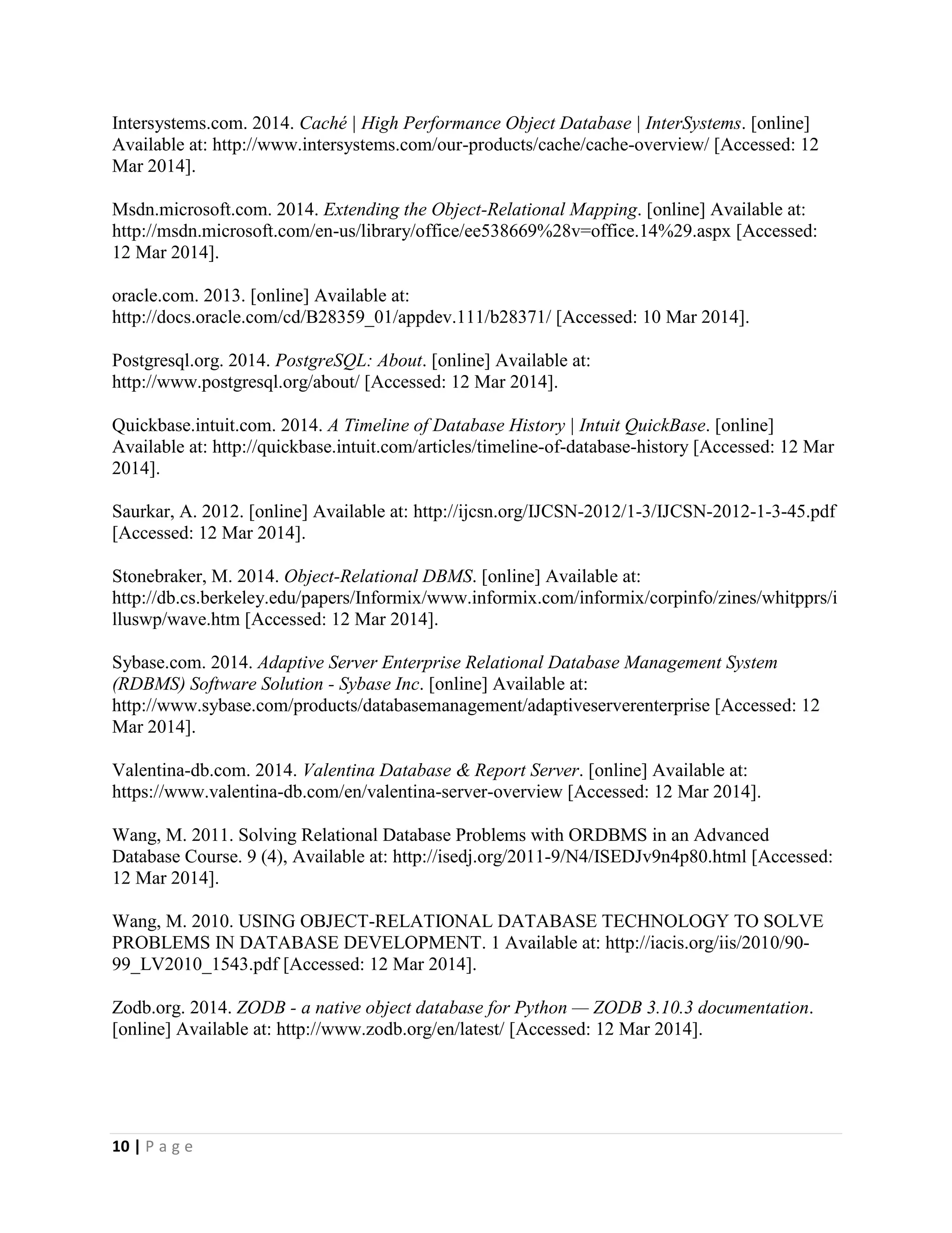 Object-Relational Database Systems(ORDBMSs) | PDF