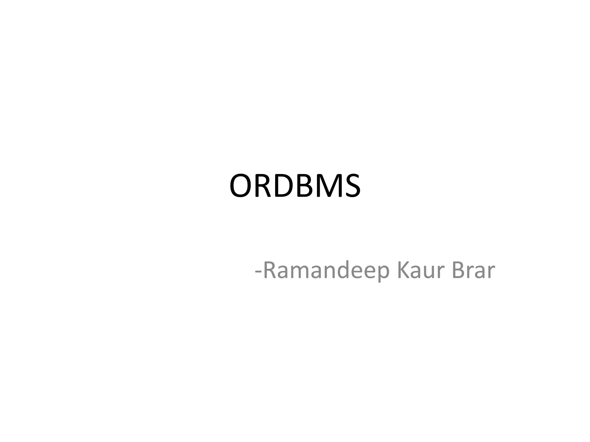 Ordbms | PPTX