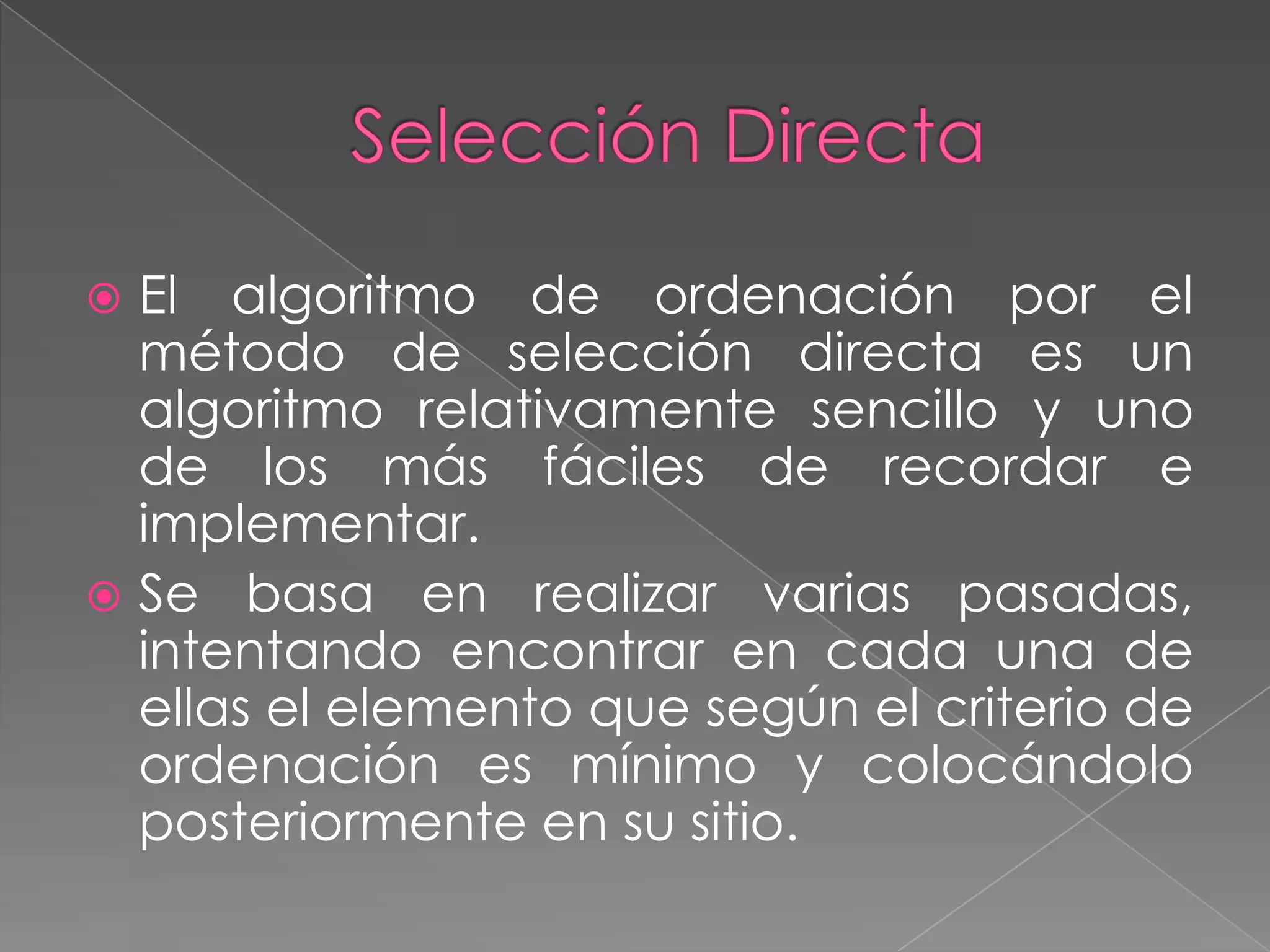 Ordenamiento por seleccion | PPT