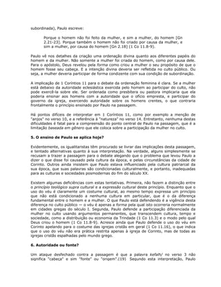 Ordenação feminina augustus nicodemos lopes | PDF