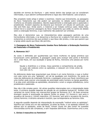 Ordenação feminina augustus nicodemos lopes | PDF