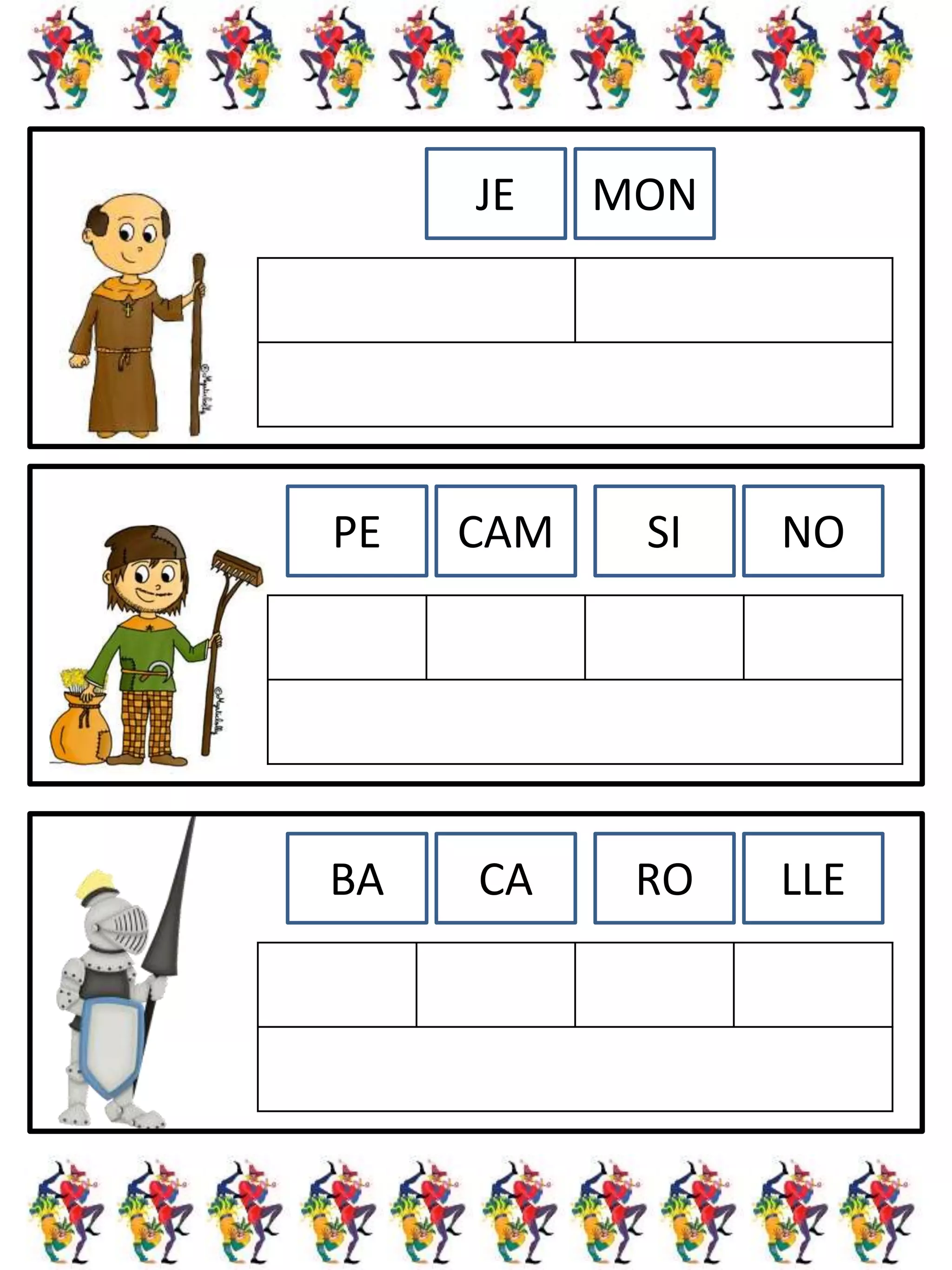 Ordenar sílabas para formar palabras | PPTX