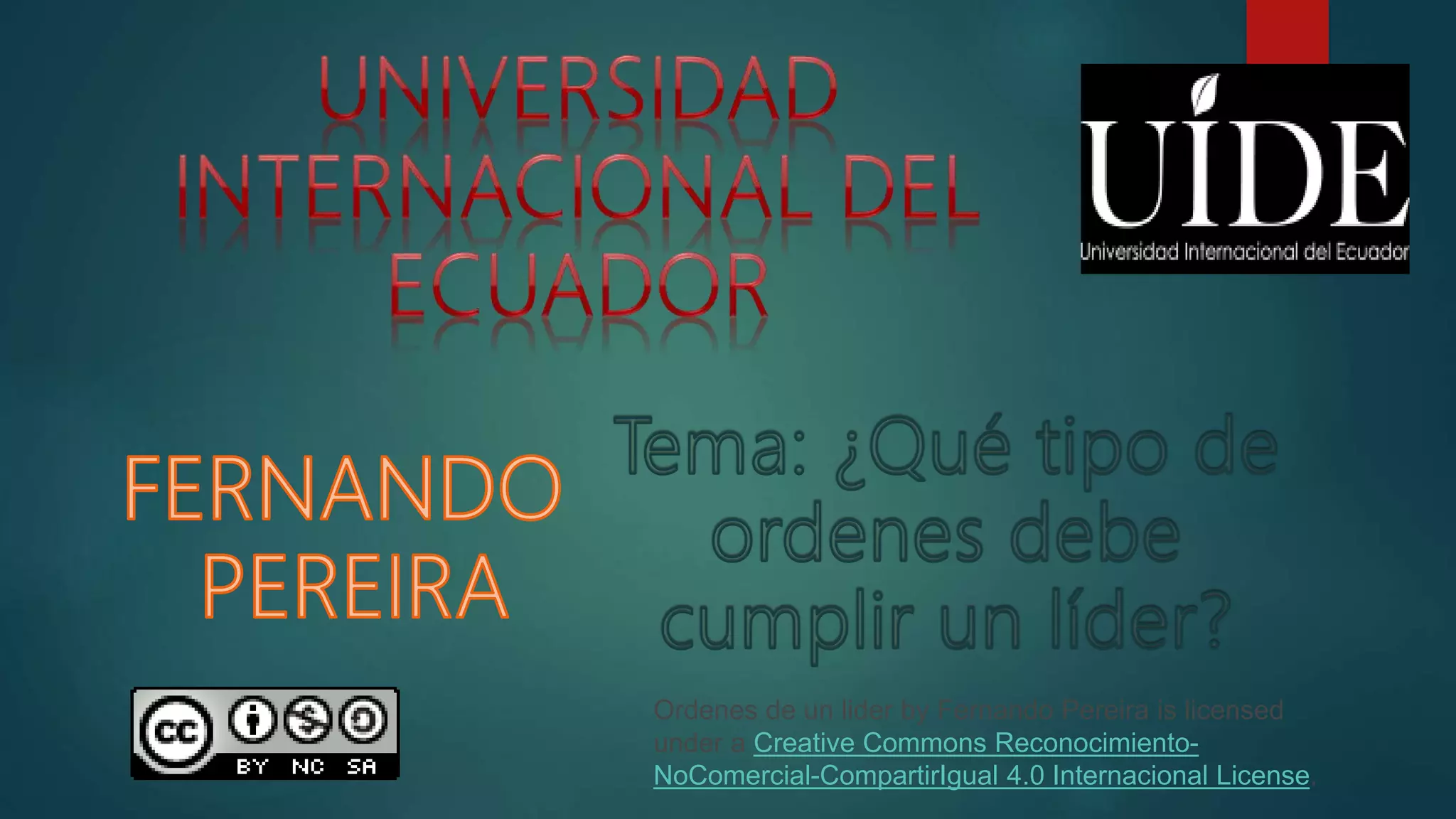 Ordenes que debe cumplir un lider | PPT