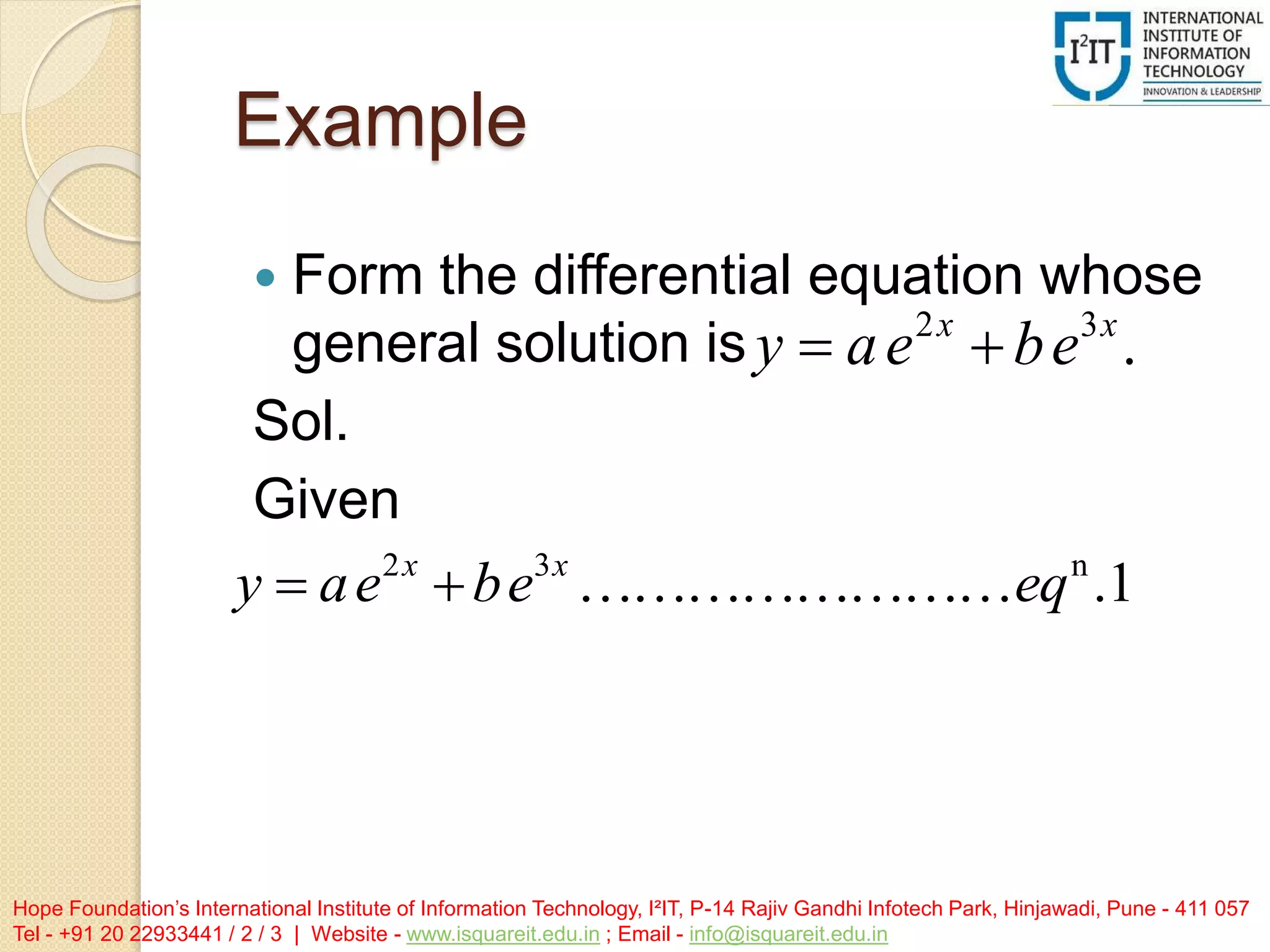 Differential Equation - Order Degree | PPT