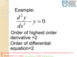 Differential Equation - Order Degree | PPT