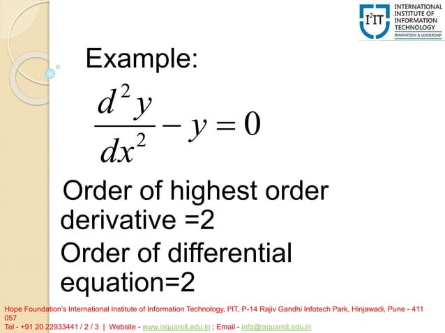 Differential Equation - Order Degree | PPT