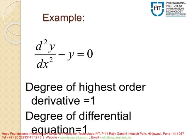 Differential Equation Order Degree Ppt