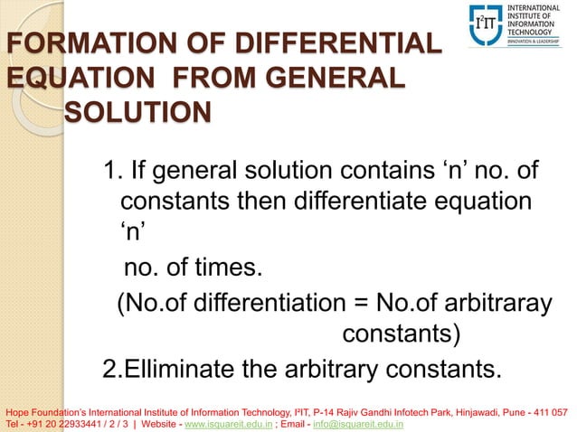 Differential Equation - Order Degree | PPT