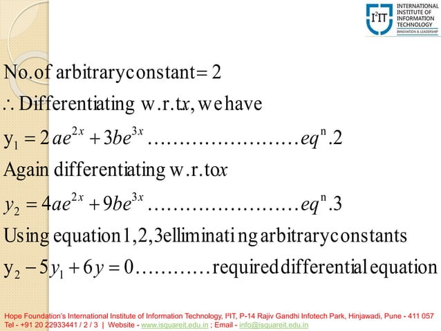 Differential Equation - Order Degree | PPT