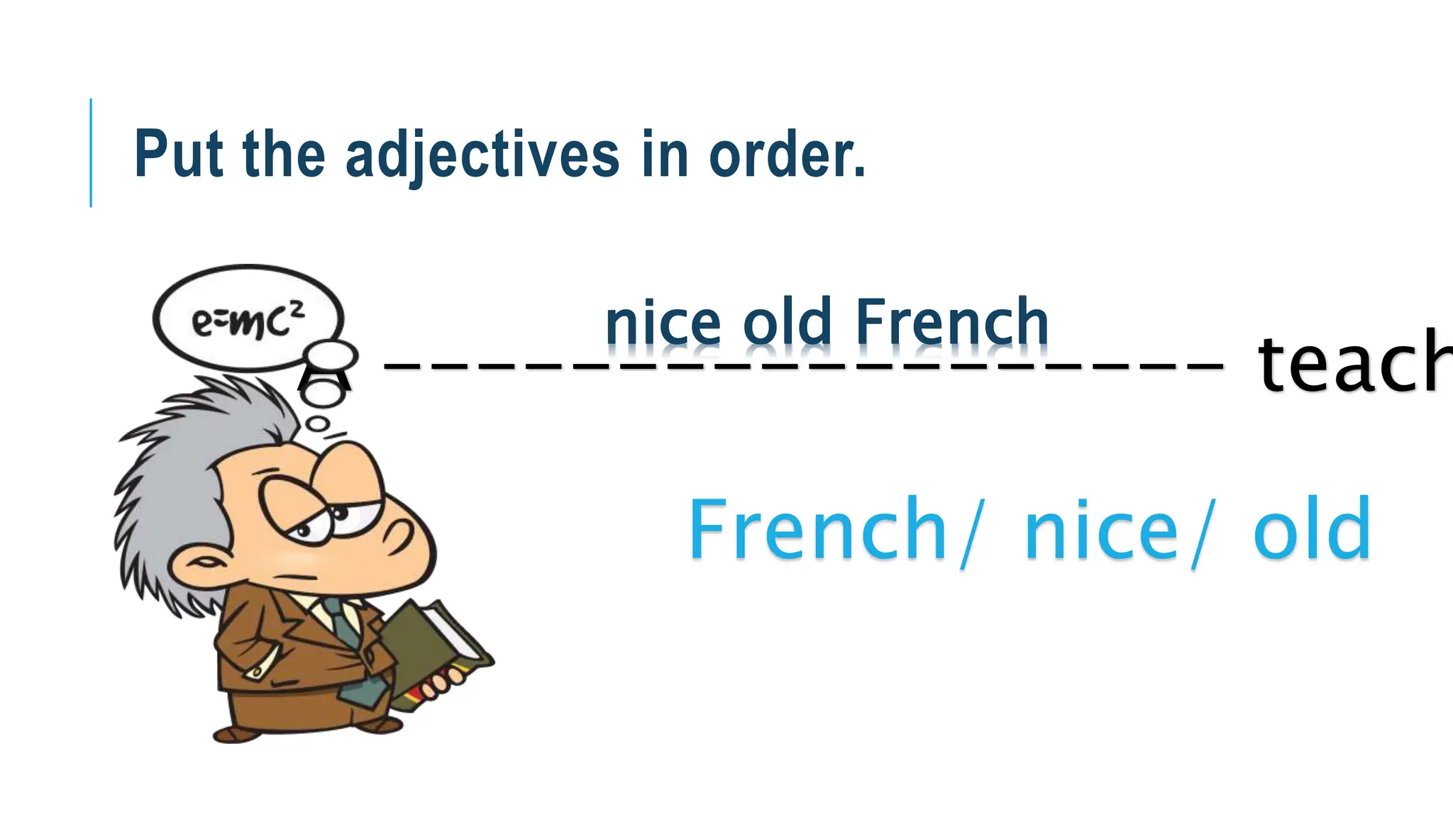 orders of adjectives for English grammar for EFL | PPT