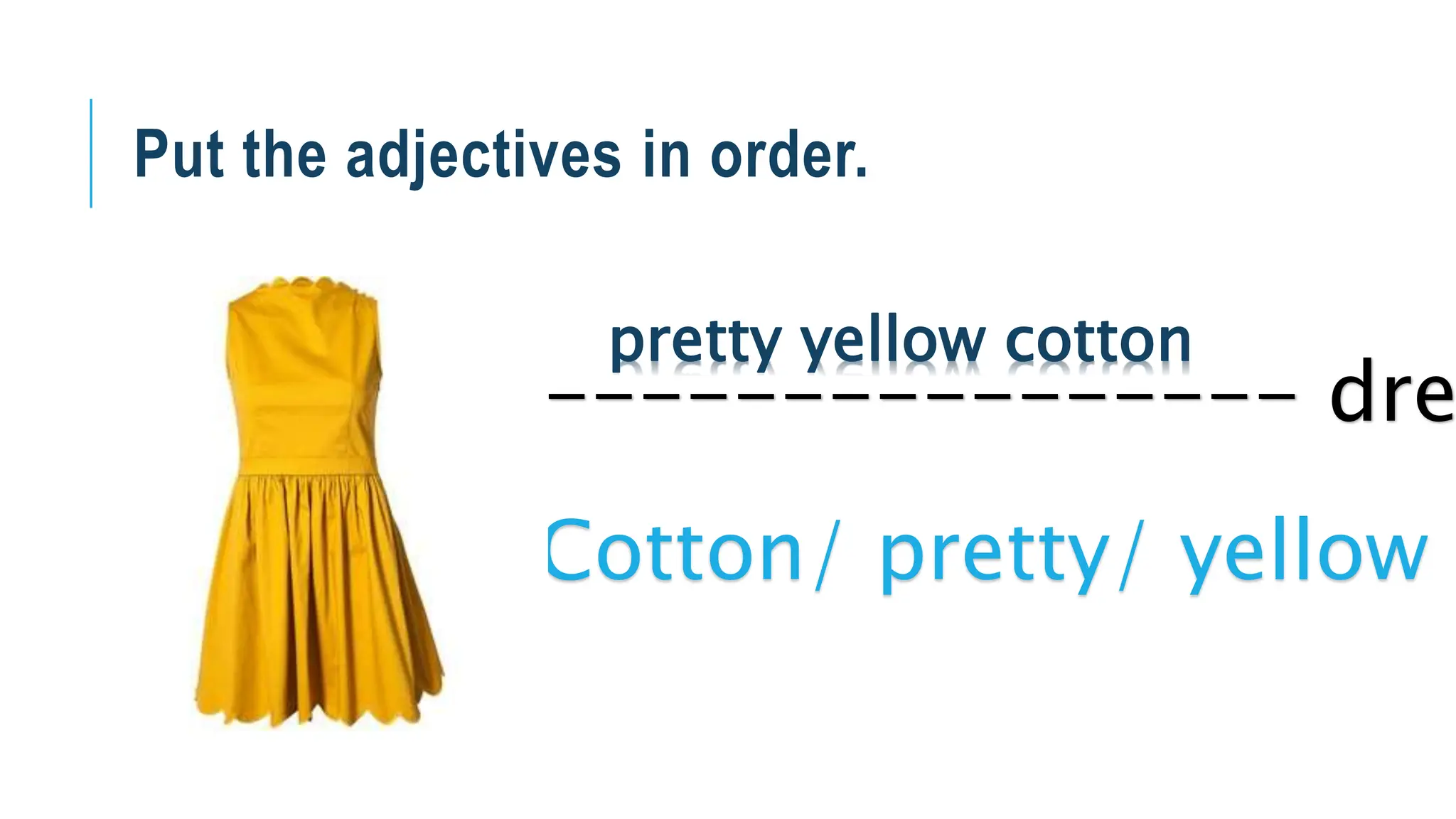 orders of adjectives for English grammar for EFL | PPTX