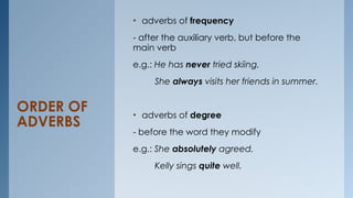 Comprehensive Guide to the Order and Usage of Adjectives and Adverbs in ...