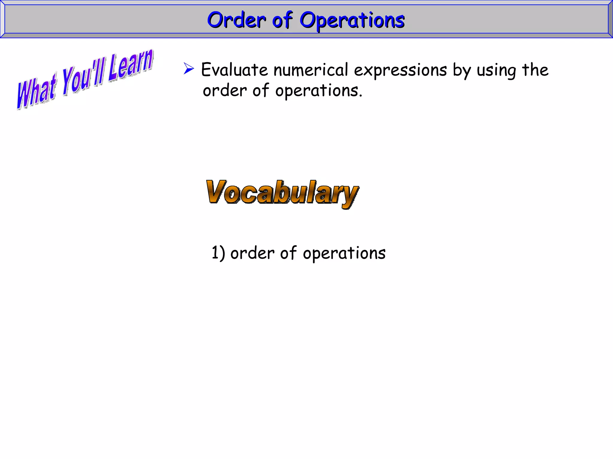 Order of operations | PPT