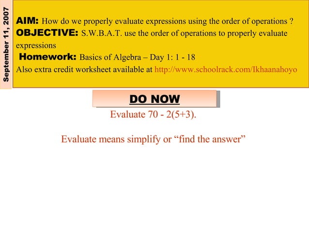 Order Of Operations | PPT
