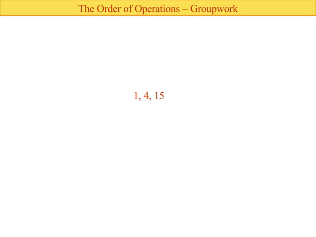 Order Of Operations | PPT