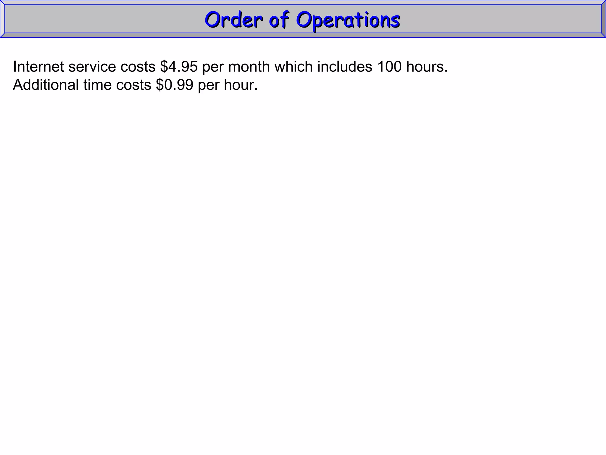 Order of Operations (Algebra1 1_2) | PPT