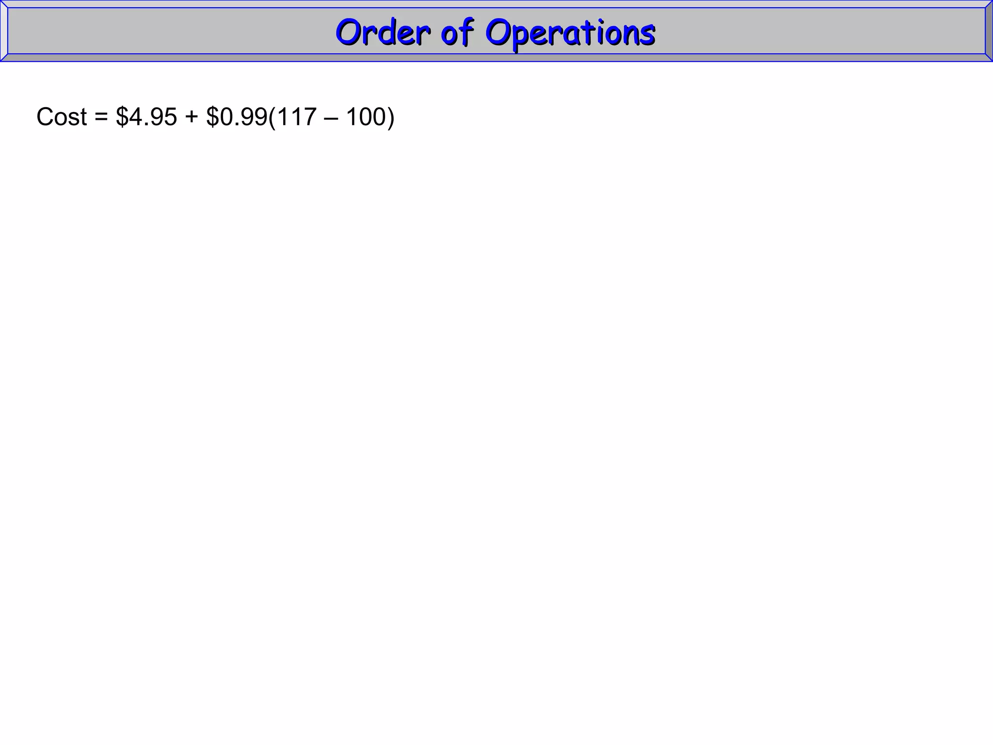 Order of Operations | PPT