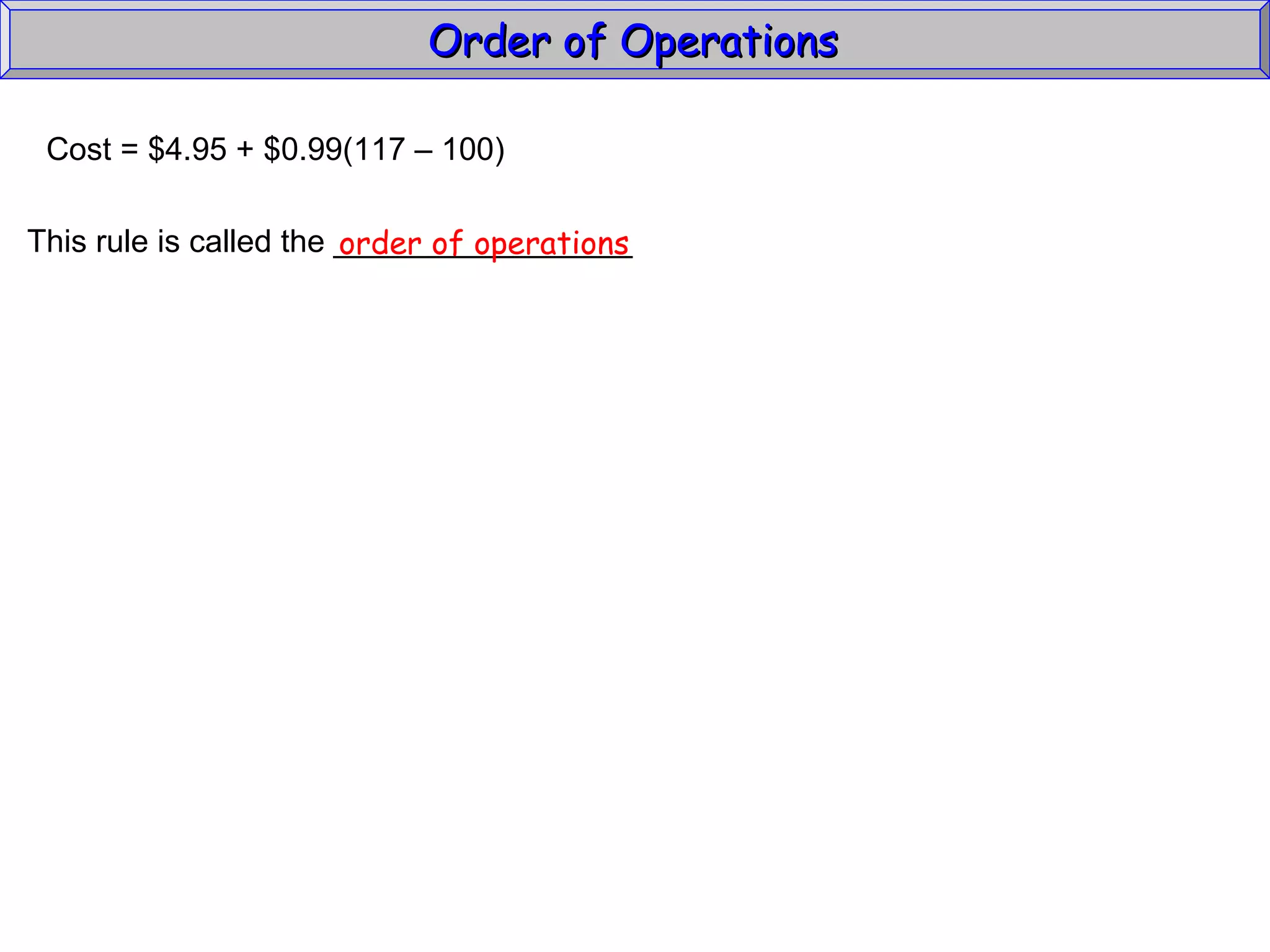 Order of Operations | PPT