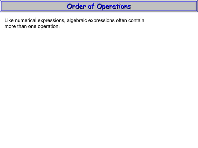 Order of Operations | PPT