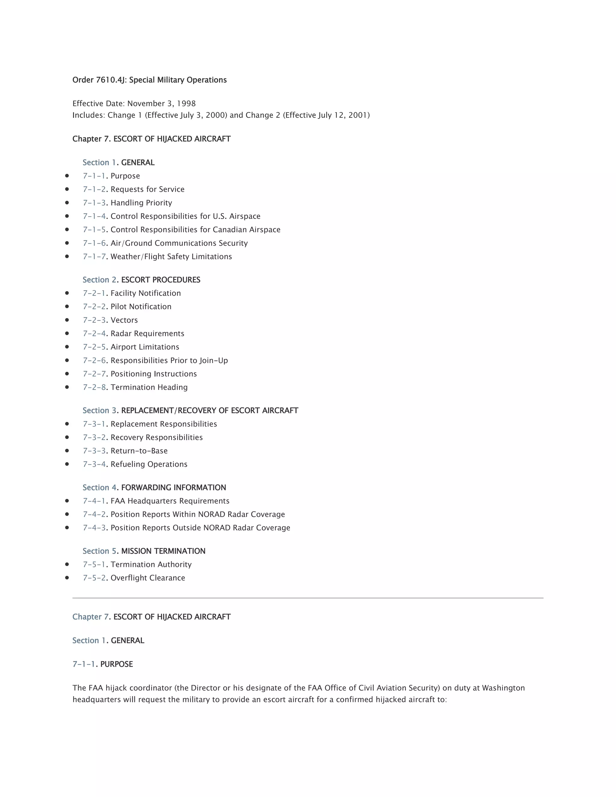 Order 7610 military-handling-hijacked-acft(1) | PDF