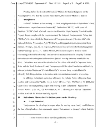Order Denying Motion for Partial Judgment | PDF