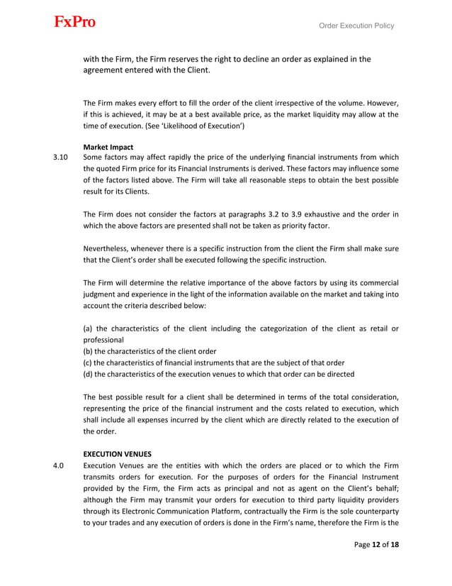 Order execution policy | PDF