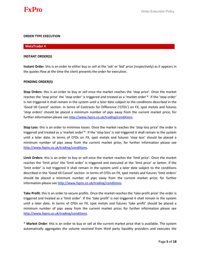 Order execution policy | PDF