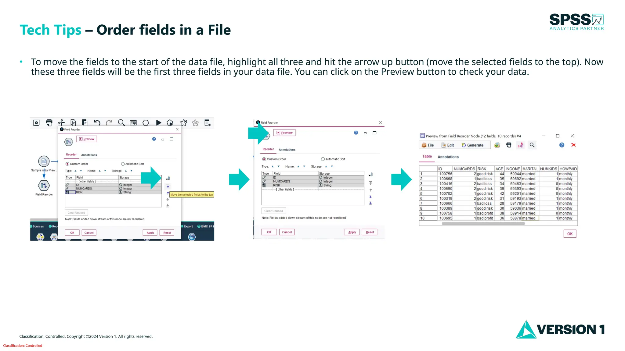 Order Fields In A File In Ibm Spss Modeler Pptx
