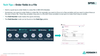 Order Fields in a File in IBM SPSS Modeler.pptx | Technology & Computing