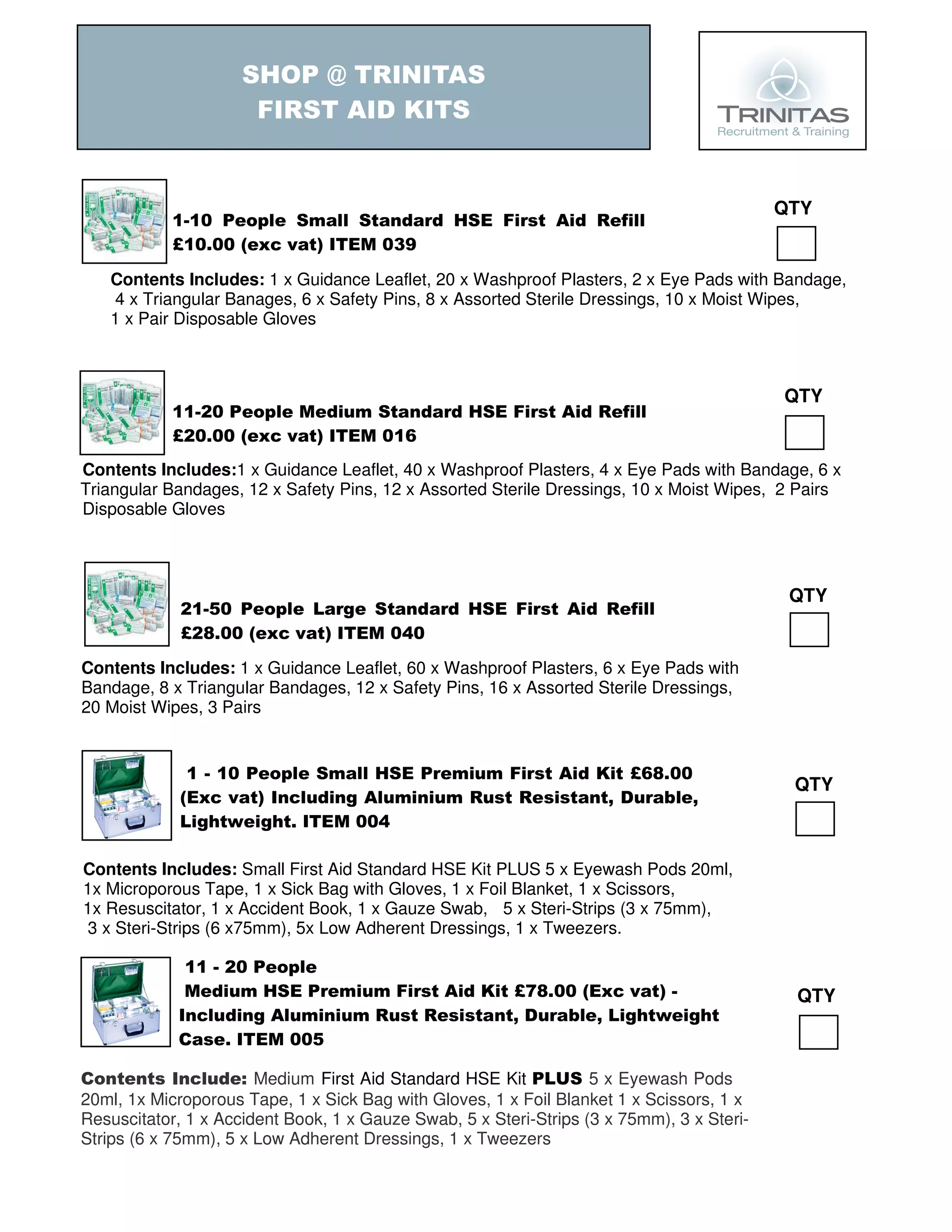 First Aid Order Form | PDF | First Aid | Injuries