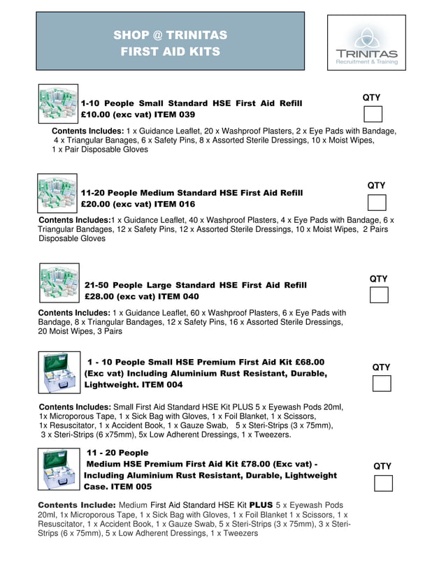 First Aid Order Form | PDF | First Aid | Injuries