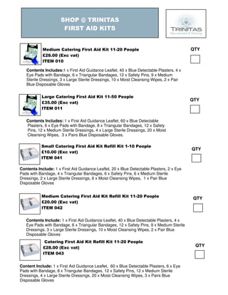 First Aid Order Form | PDF | First Aid | Injuries