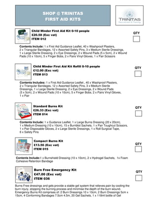 First Aid Order Form | PDF | First Aid | Injuries
