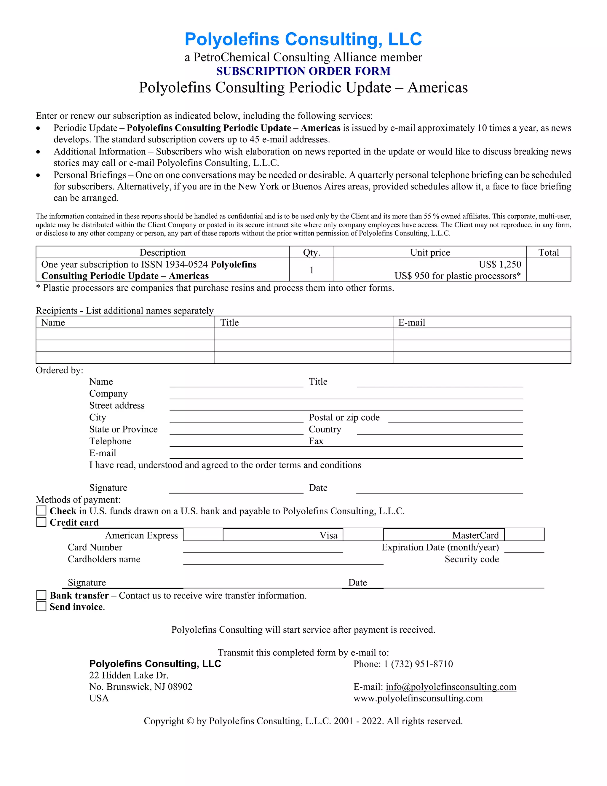 Polyolefins Consulting Periodic Update – Americas | PDF