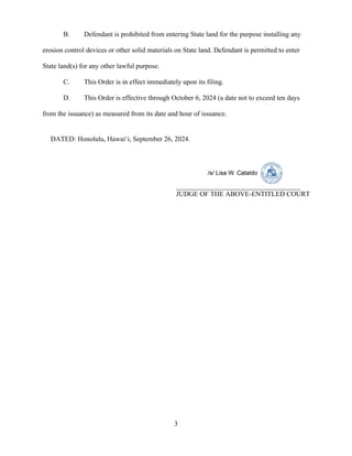 ORDER GRANTING PLAINTIFF’S EX PARTE MOTION FOR TEMPORARY RESTRAINING ...