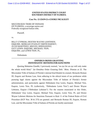 Order granting omnibus order granting defendants motions for sanctions | PDF