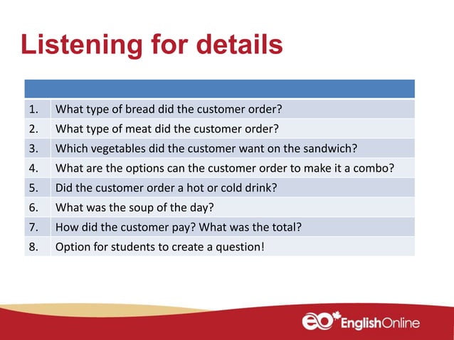 Ordering at a fast food restaurant | PPTX | Food & Drink